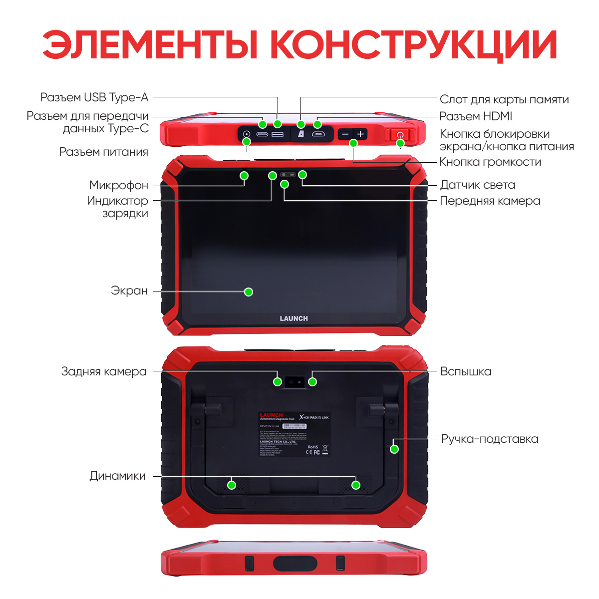 Многофункциональный диагностический сканер Launch X431 PADIX Link LNC-212 купить на сайте ...